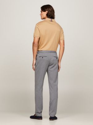 Denton Drawstring Waist Straight Trousers Grey Tommy Hilfiger
