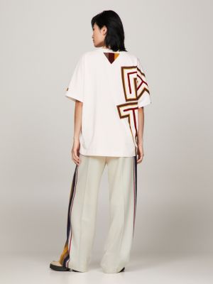 Tommy X Pendleton Boxy Fit T Shirt Mit Th Monogramm Weiß Tommy Hilfiger