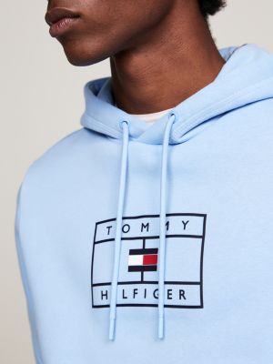 Regular Fit Hoodie Mit Grafischem Logo Blau Tommy Hilfiger