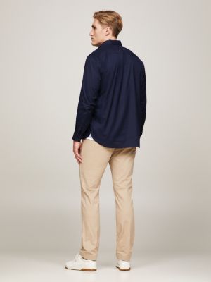 Th Flex Poplin Regular Fit Shirt Blue Tommy Hilfiger