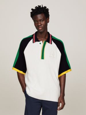 Crest Relaxed Fit Color Block Poloshirt Weiß Tommy Hilfiger