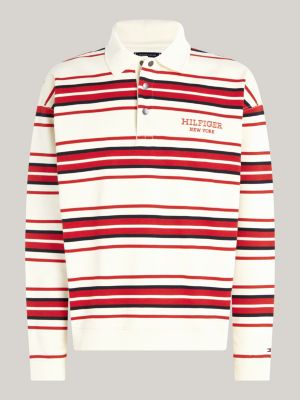 Hilfiger Monotype Stripe Regular Rugby Polo Red Tommy Hilfiger