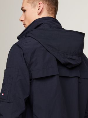 Windjacke Mit Kapuze Und Stehkragen Blau Tommy Hilfiger