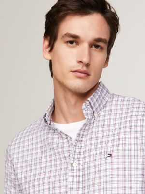 Chemise Coupe Standard Global Stripe Rouge Tommy Hilfiger