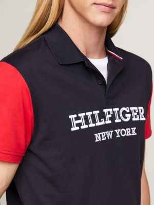 Polo Standard Colour Block Hilfiger Monotype Rouge Tommy Hilfiger