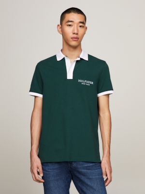Hilfiger Monotype Logo Regular Fit Polo | Green | Tommy Hilfiger