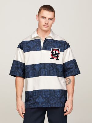 Tommy X Clot Jacquard Stripe Regular Polo White Tommy Hilfiger
