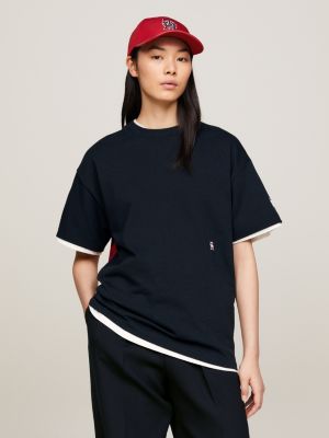 Tommy x CLOT T-Shirt mit Flag-Rückenlogo | Blau | Tommy Hilfiger