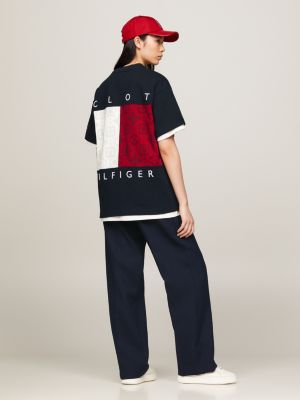 Tommy X Clot T Shirt Mit Flag Rückenlogo Blau Tommy Hilfiger