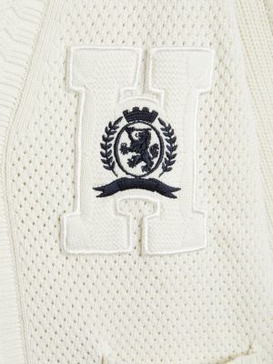 Crest Letterman Relaxed Cardigan White Tommy Hilfiger
