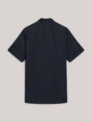 Adaptive Th Flex Regular Fit Popeline Kurzarm Hemd Blau Tommy Hilfiger