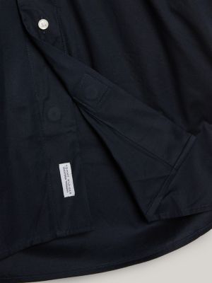 Adaptive Th Flex Regular Fit Popeline Kurzarm Hemd Blau Tommy Hilfiger