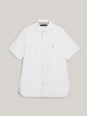 Adaptive Th Flex Regular Poplin Overhemd Wit Tommy Hilfiger