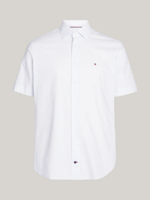 Chemise Standard Manches Courtes Micro Motif Bleu Tommy Hilfiger