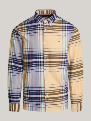 Camisa Oxford De Cuadros Con Corte Regular Amarillo Tommy Hilfiger