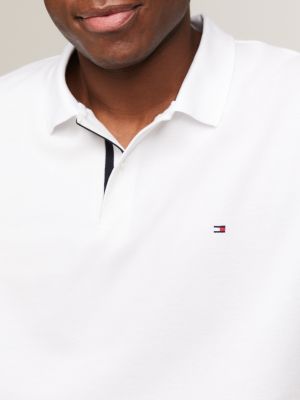 Plus Slim Fit Polo Met Monotype Logo Wit Tommy Hilfiger