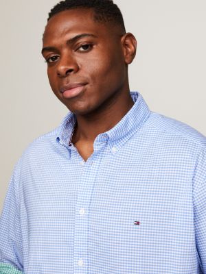 Camisa Plus Regular Flex De Cuadros Vichy Azul Tommy Hilfiger