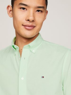 Th Flex Gingham Regular Fit Shirt Green Tommy Hilfiger