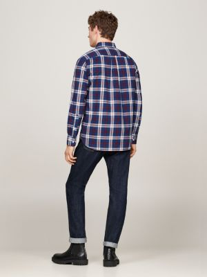 Tommy Tartan Regular Fit Poplin Shirt Blue Tommy Hilfiger