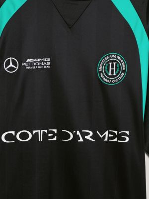 Tommy x Mercedes F1 x CR George Russell FuBball T Shirt Schwarz Tommy Hilfiger