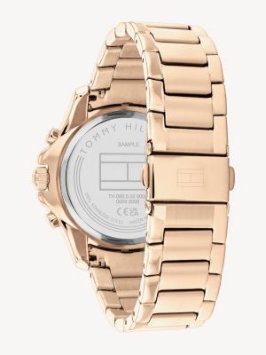 Carnation Gold Plated Grey Dial Crystal Embellished Watch Gold