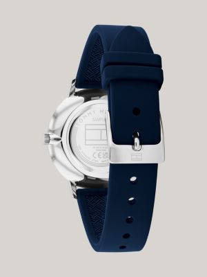 Zegarek Z Granatowym Silikonowym Paskiem Niebieski Tommy Hilfiger