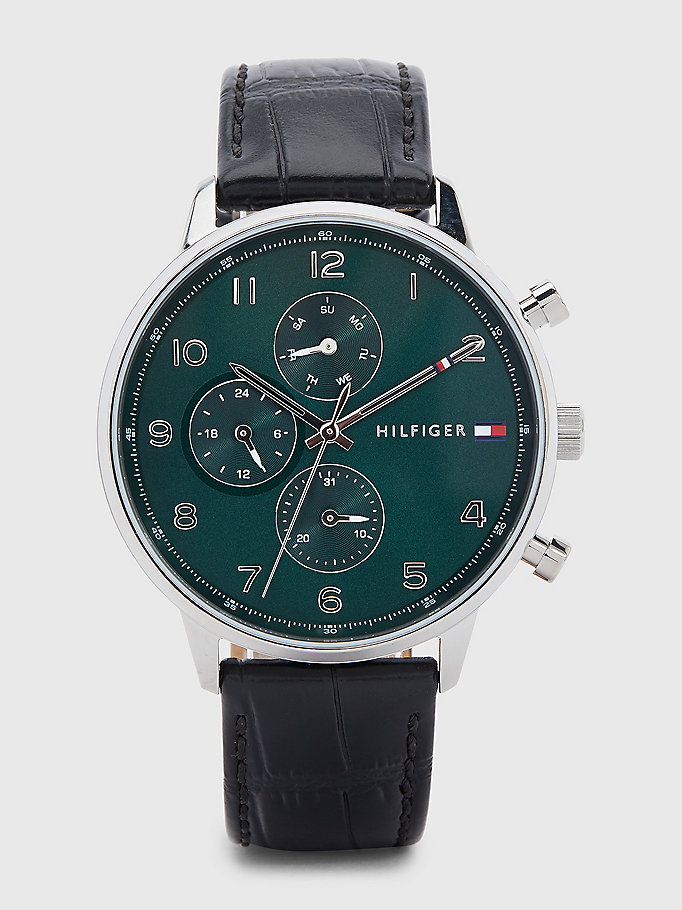 Green Dial Croco-Print Leather Strap Watch | GREEN | Tommy Hilfiger Green Dial Croco-Print Leather Strap Watch | GREEN | Tommy Hilfiger