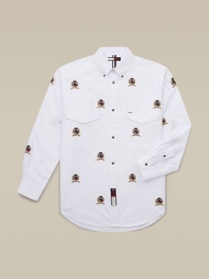 Heritage Hemd Mit Wappen Stickerei Weiß Tommy Hilfiger