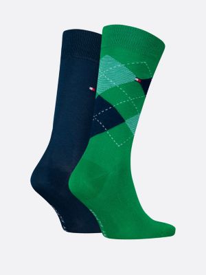 2 Pack Argyle Check Socks Green Tommy Hilfiger