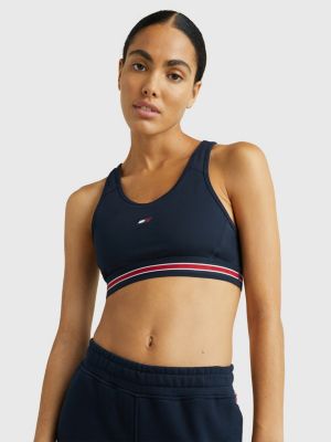 Sport Medium Support Logo Tape Bra | BLUE | Tommy Hilfiger