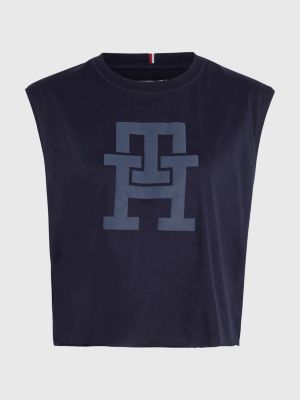 Sport Relaxed Fit Tanktop Met Monogram Blauw Tommy Hilfiger