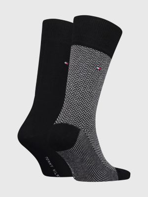 2 Pack Herringbone Socks Black Tommy Hilfiger