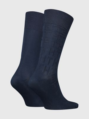 2 Pack Classics Monogram Socks Blue Tommy Hilfiger