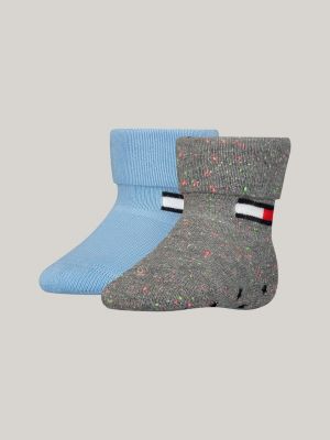2 Pack Classics Anti Slip Fold Over Socks Grey Tommy Hilfiger