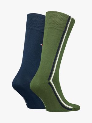 2 Pack Classics Global Stripe Socks Green Tommy Hilfiger