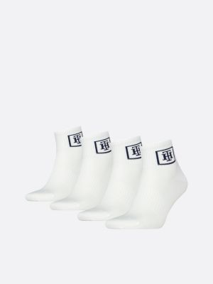 4 Pack Th Monogram Ankle Socks White Tommy Hilfiger