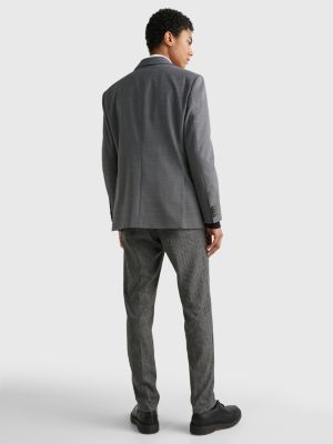 Gewebte Jacke Aus Wollmix Grau Tommy Hilfiger