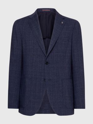 Geweven Slim Fit Blazer Blauw Tommy Hilfiger