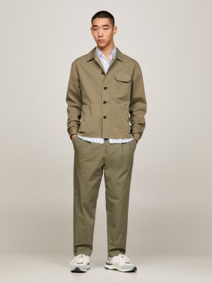 Garment Dyed Twill Slim Fit Army Overshirt Green Tommy Hilfiger