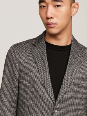 Houndstooth Check Jersey Two Piece Suit Grey Tommy Hilfiger