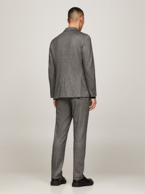 Houndstooth Check Jersey Two Piece Suit Grey Tommy Hilfiger
