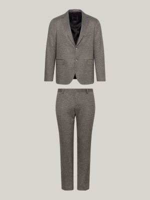 Houndstooth Check Jersey Two Piece Suit Grey Tommy Hilfiger
