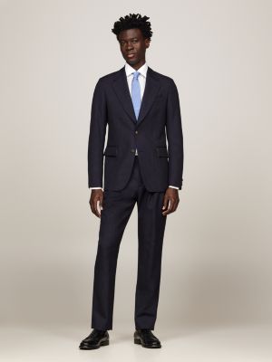 Slim Fit Wollmix Sakko Mit Nadelstreifen Blau Tommy Hilfiger