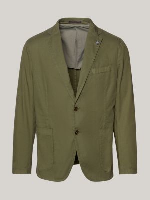 Zweiteiliger Slim Fit Anzug Aus Broken Twill Grün Tommy Hilfiger