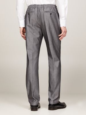 Slim Fit Gestreept Pak Van Gewassen Jersey Grijs Tommy Hilfiger