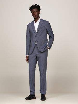 Single Breasted Unstructured Jersey Slim Blazer Blue Tommy Hilfiger
