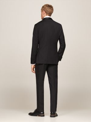 Slim Fit Wollblazer mit Schalkragen Schwarz Tommy Hilfiger