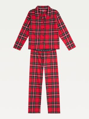 Kariertes Pyjama Set Aus Baumwoll Flanell Rot Tommy Hilfiger
