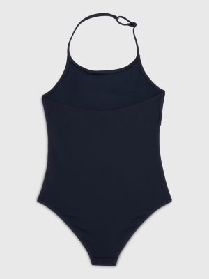 Maillot De Bain 1 Pièce Original à Dos Nu Bleu Tommy Hilfiger