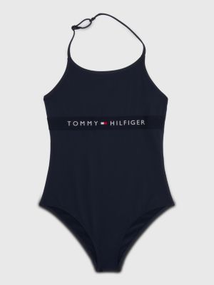 Maillot De Bain 1 Pièce Original à Dos Nu Bleu Tommy Hilfiger